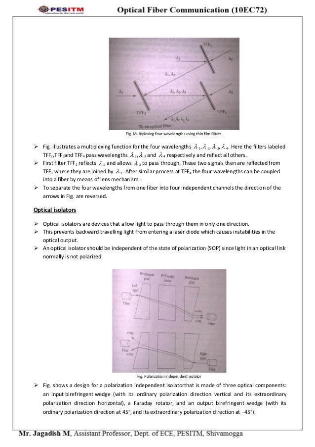Notes on optical fiber communication unit7