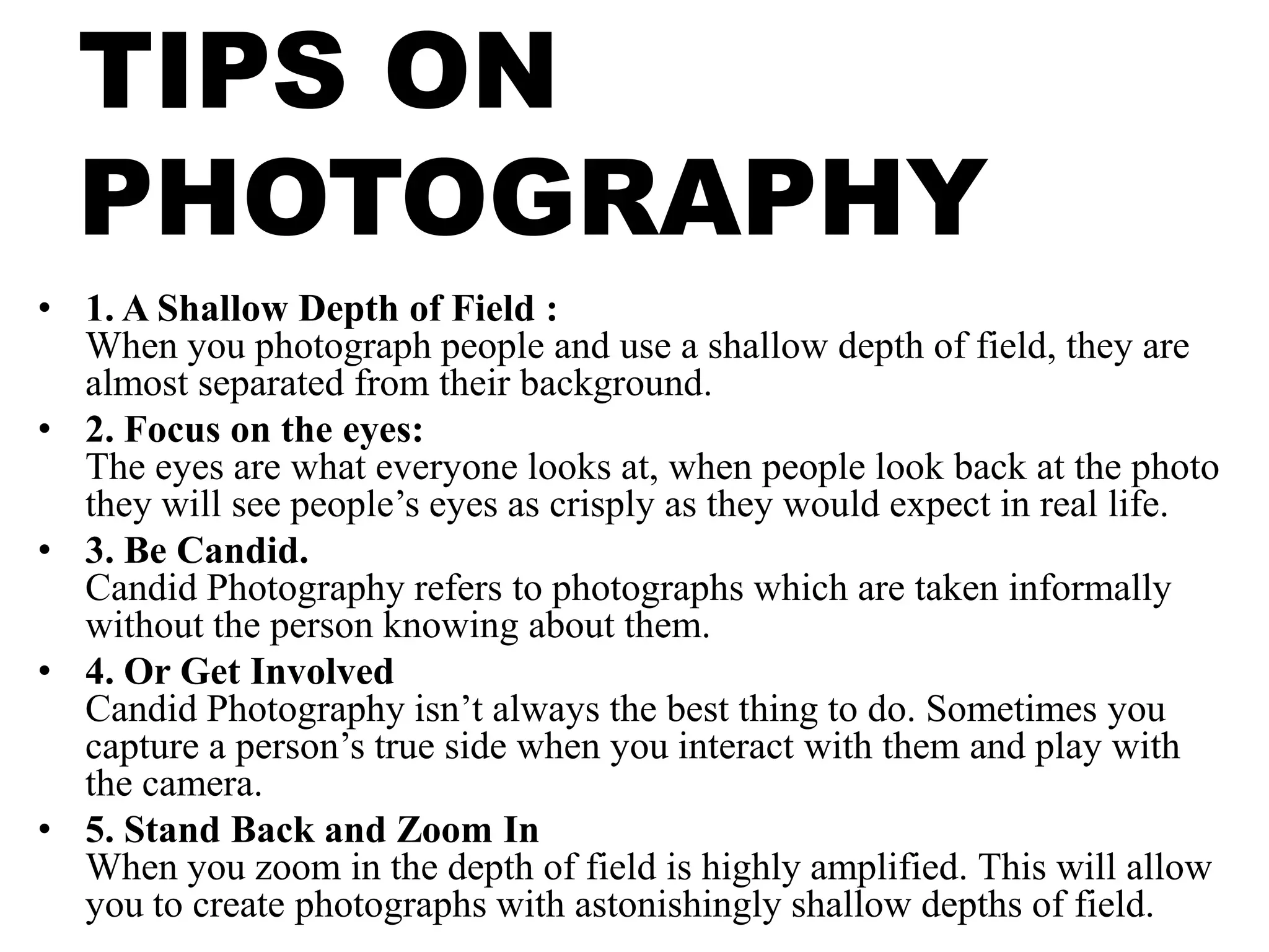 Notes on photography | PPTX