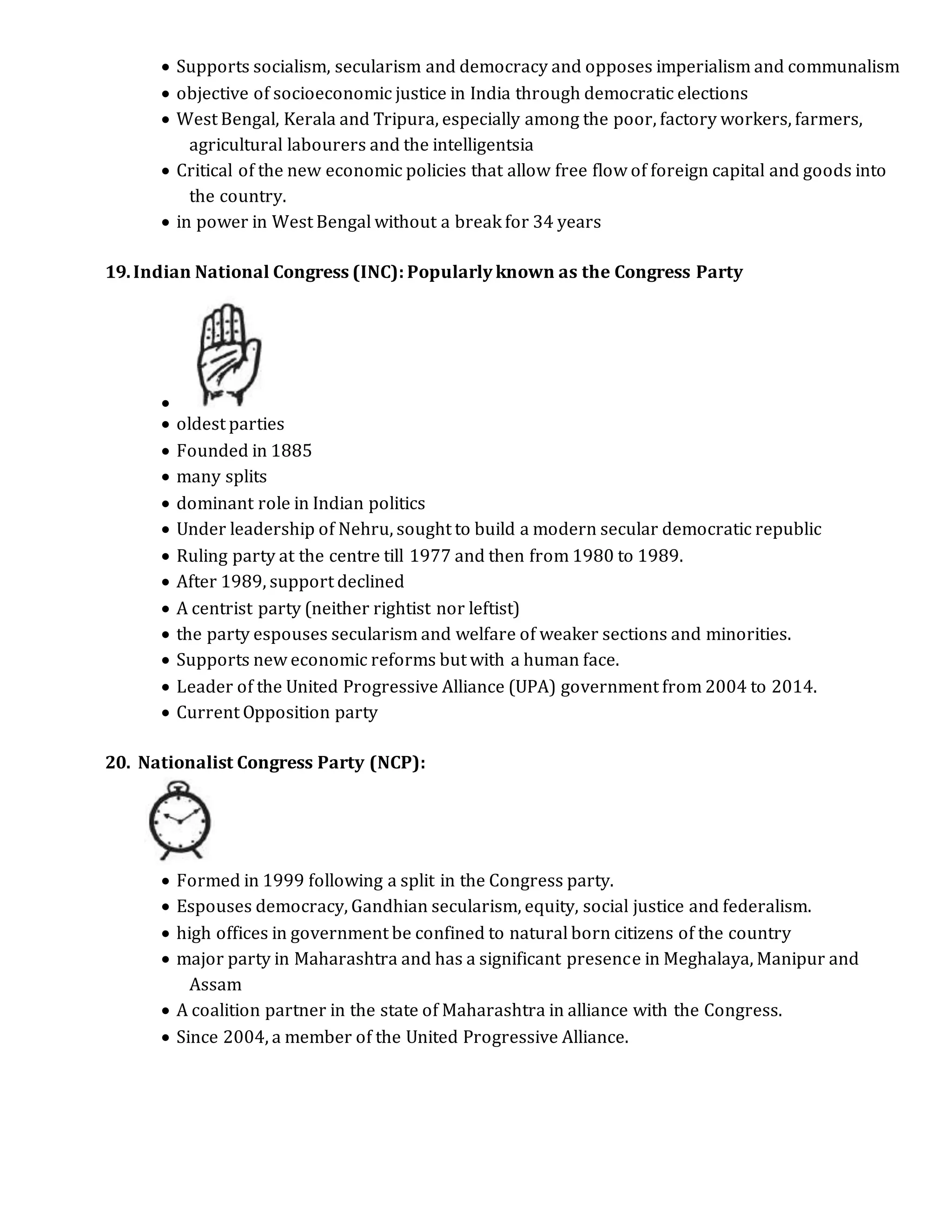 Notes on political parties_Grade 10 | DOCX