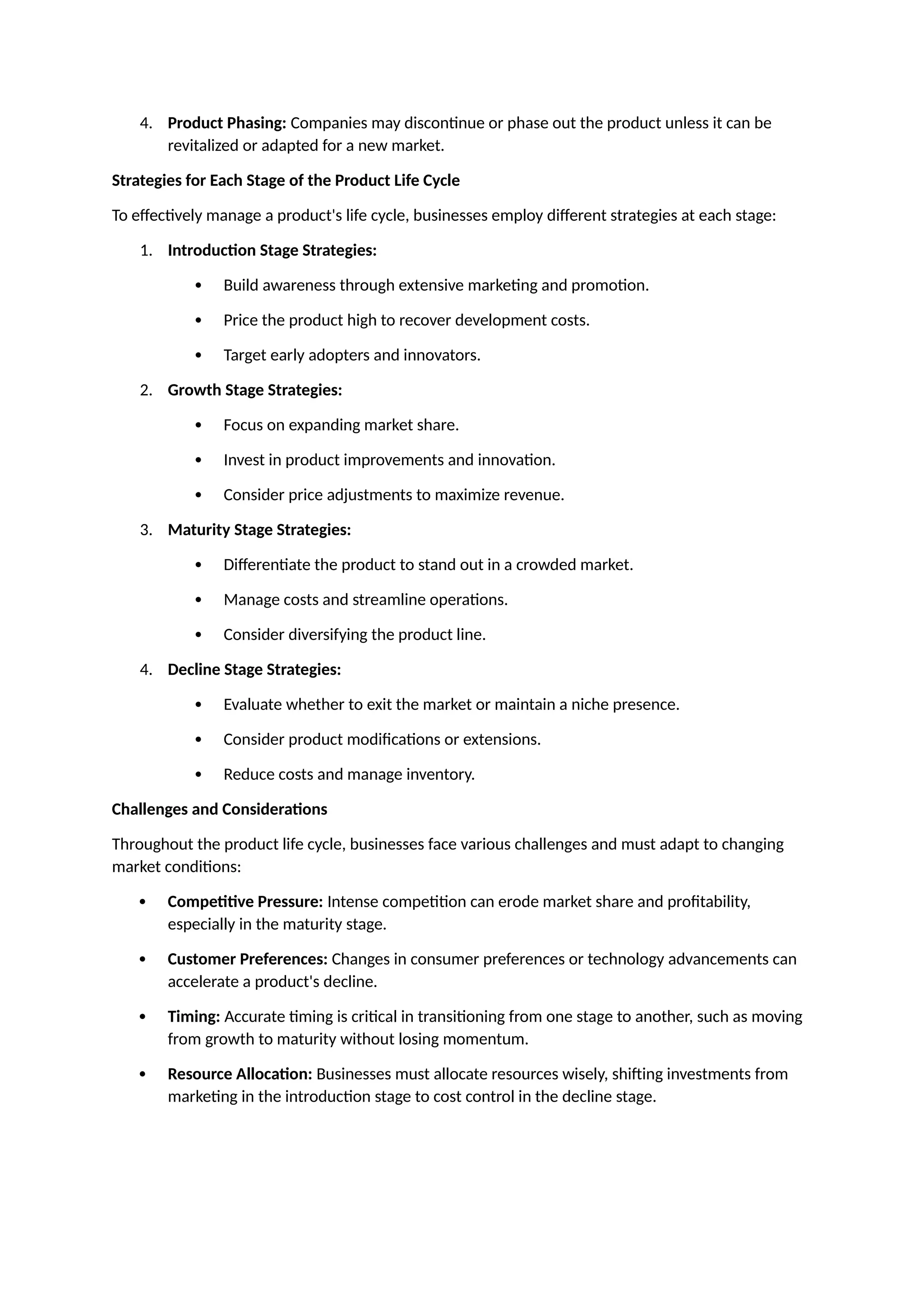 Notes on Product Life Cycle states about the product | PDF