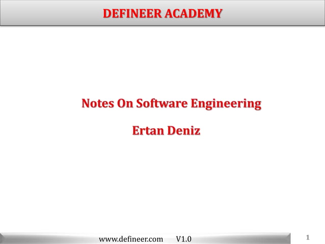 Notes On Software Engineering Ppt