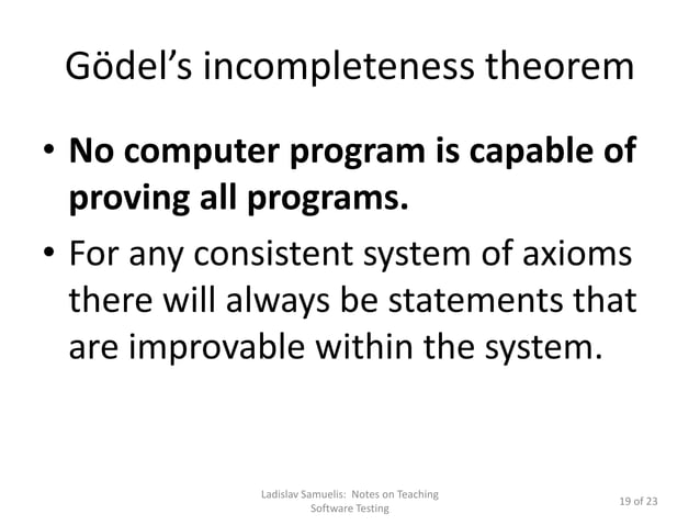 Notes On Teaching Software Testing Ppt