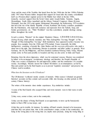 Notes on the Cultural Revolution in China | DOCX
