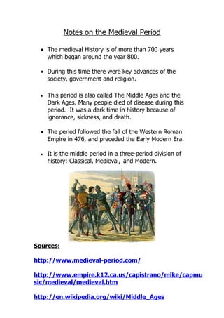 Notes on the medieval period | DOC