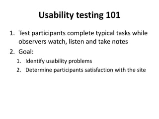 Notes on usability testing | PPT