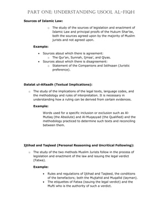 Notes On Usool Al Fiqh | PDF