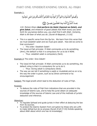 Notes On Usool Al Fiqh | PDF