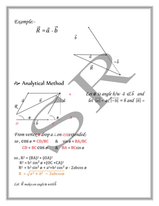Notes on vectors | DOCX