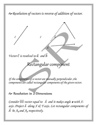 Notes on vectors | DOCX