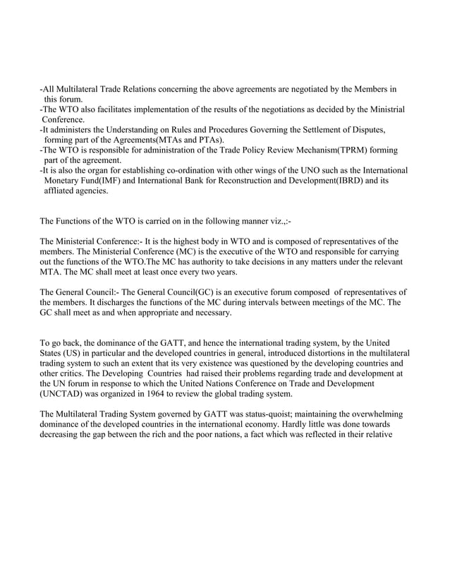 Notes on wto etc | PDF