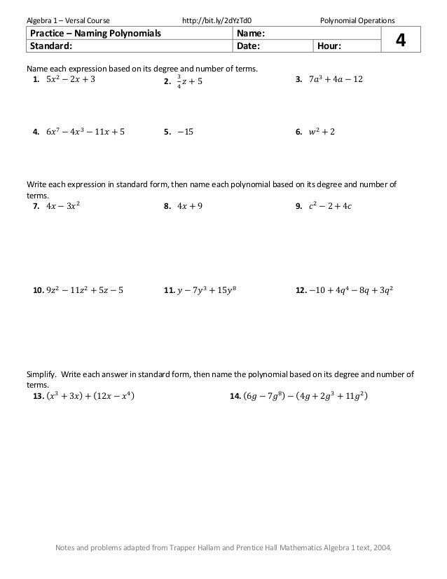 Polynomial Operations