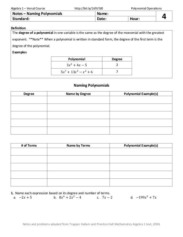 Polynomial Operations