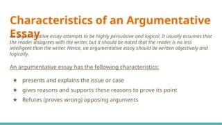 This is a presentation on how to Structure an Argumentative text | PPT
