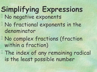 Rational Expressions and Exponents in Algebra | PPT