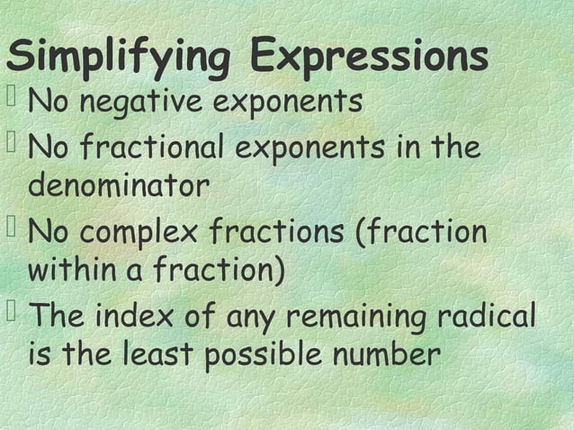 Rational Expressions and Exponents in Algebra | PPT