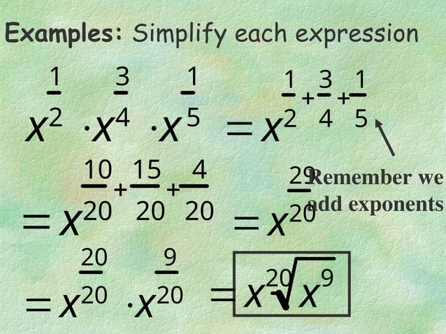 Rational Expressions and Exponents in Algebra | PPT