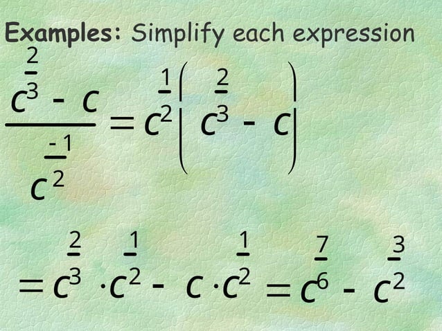 Rational Expressions and Exponents in Algebra | PPT