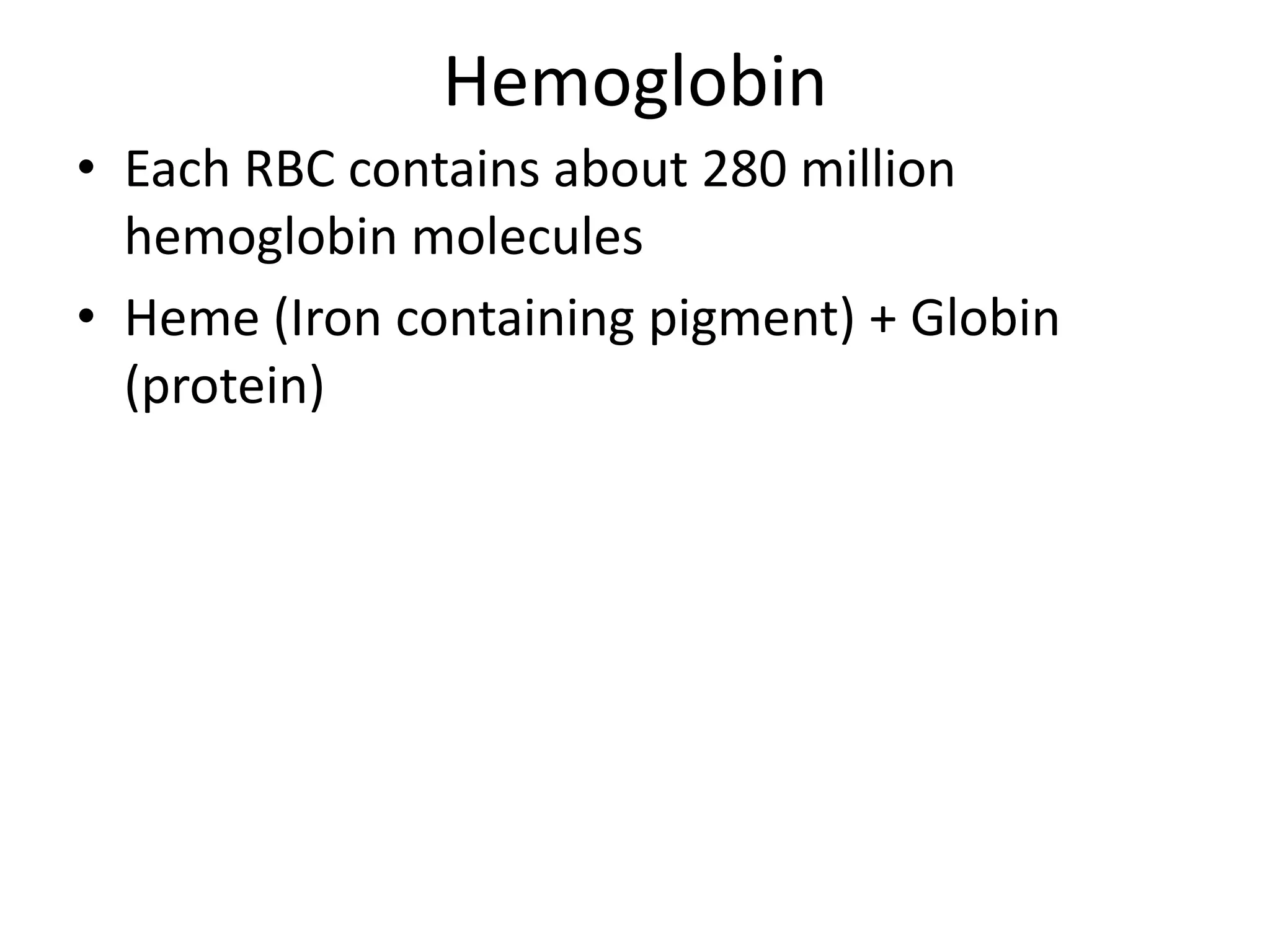 Notes red blood cells and hemoglobin | PPTX