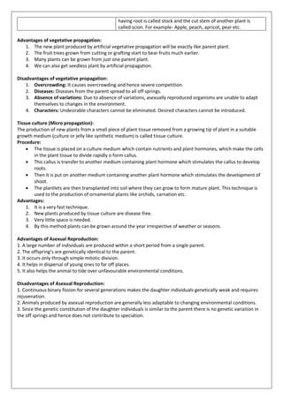 Notes reproduction CLASS 10 | PDF