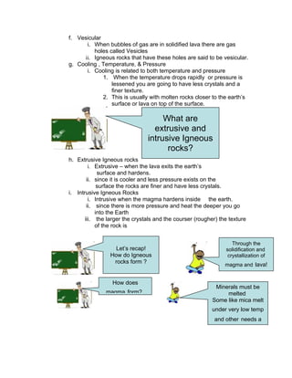 Notes rocks minerals | DOC