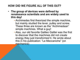 Notes simple machines | PPTX