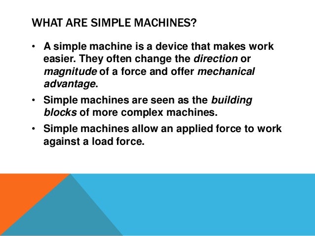 Notes simple machines