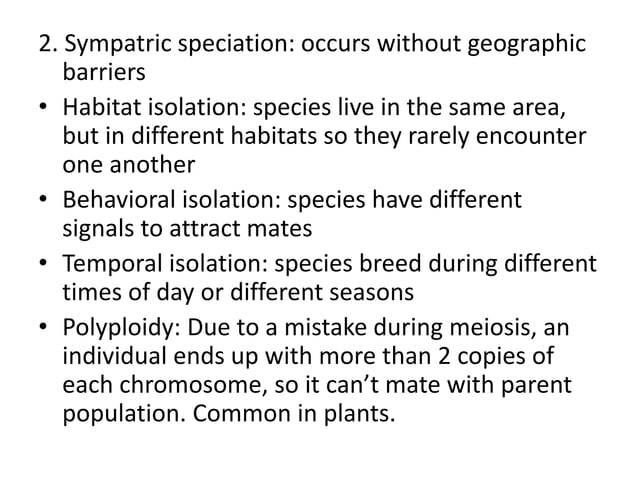 Notes speciation | PPTX | Biological Sciences | Science