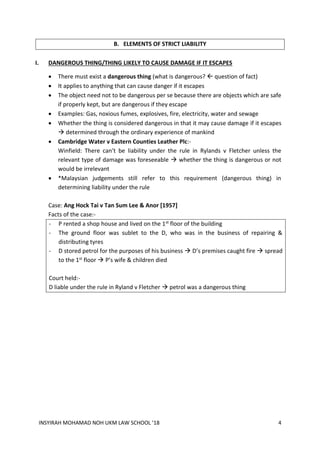 TORT LAW - STRICT LIABILITY | PDF