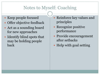 Notes to Myself: Coaching | PPTX