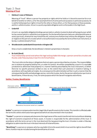 Notes topic 2 Meaning of Trust | DOCX