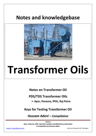 Notes transformer oil | PDF