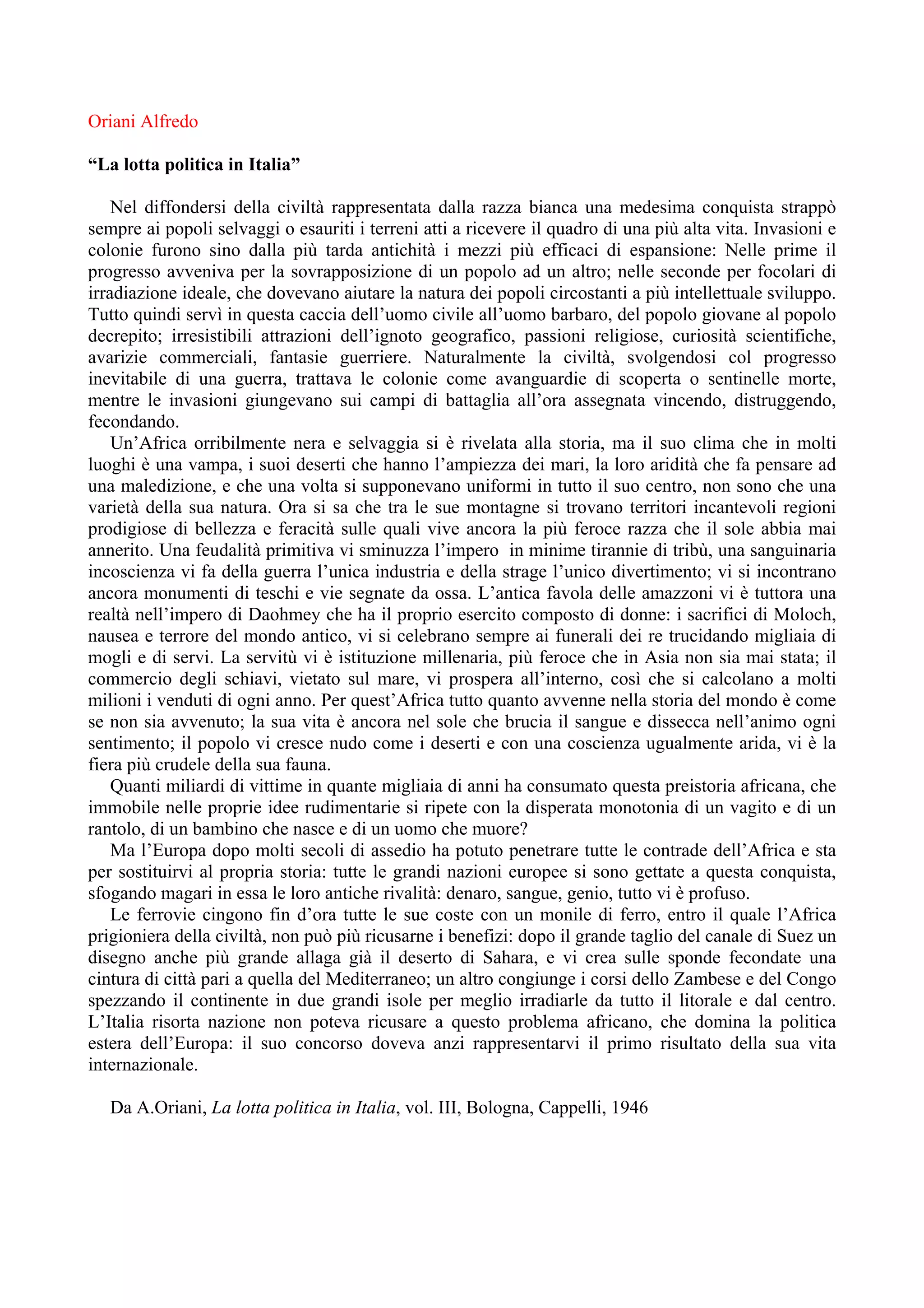 Note sul nazionalismo italiano tra xix e xx secolo | PDF