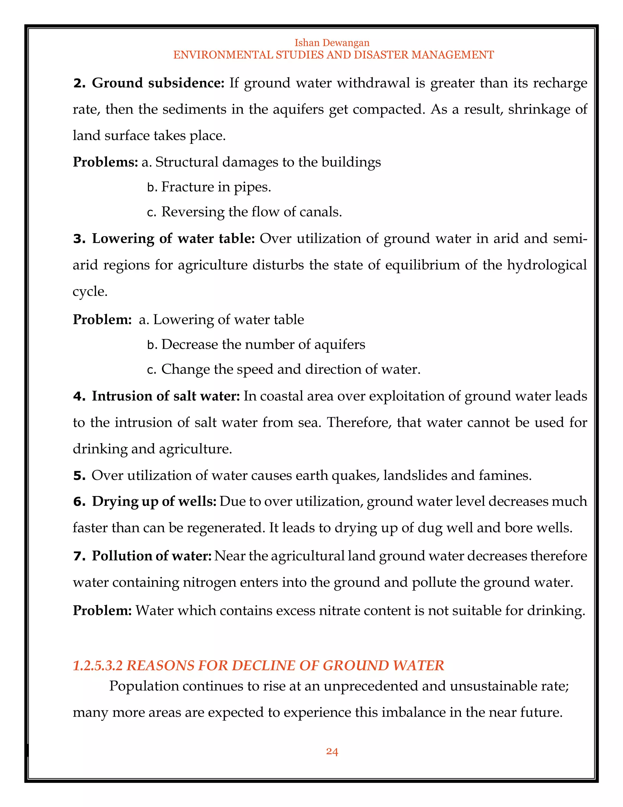 Environmental studies and disaster management notes AFOR5221 | PDF