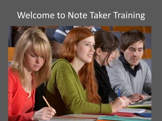 Note Taker Training | PPTX | Special Education | Education