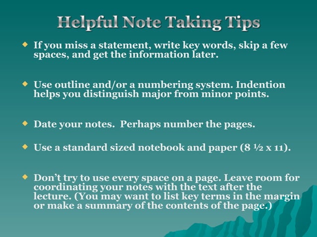 Note taking | PPT