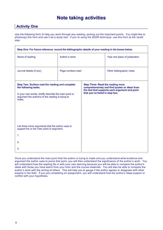 Note taking | PDF | Educational Assessment | Education