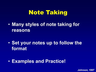 Note taking | PPT