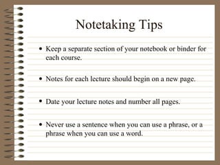 Notetaking | PPT