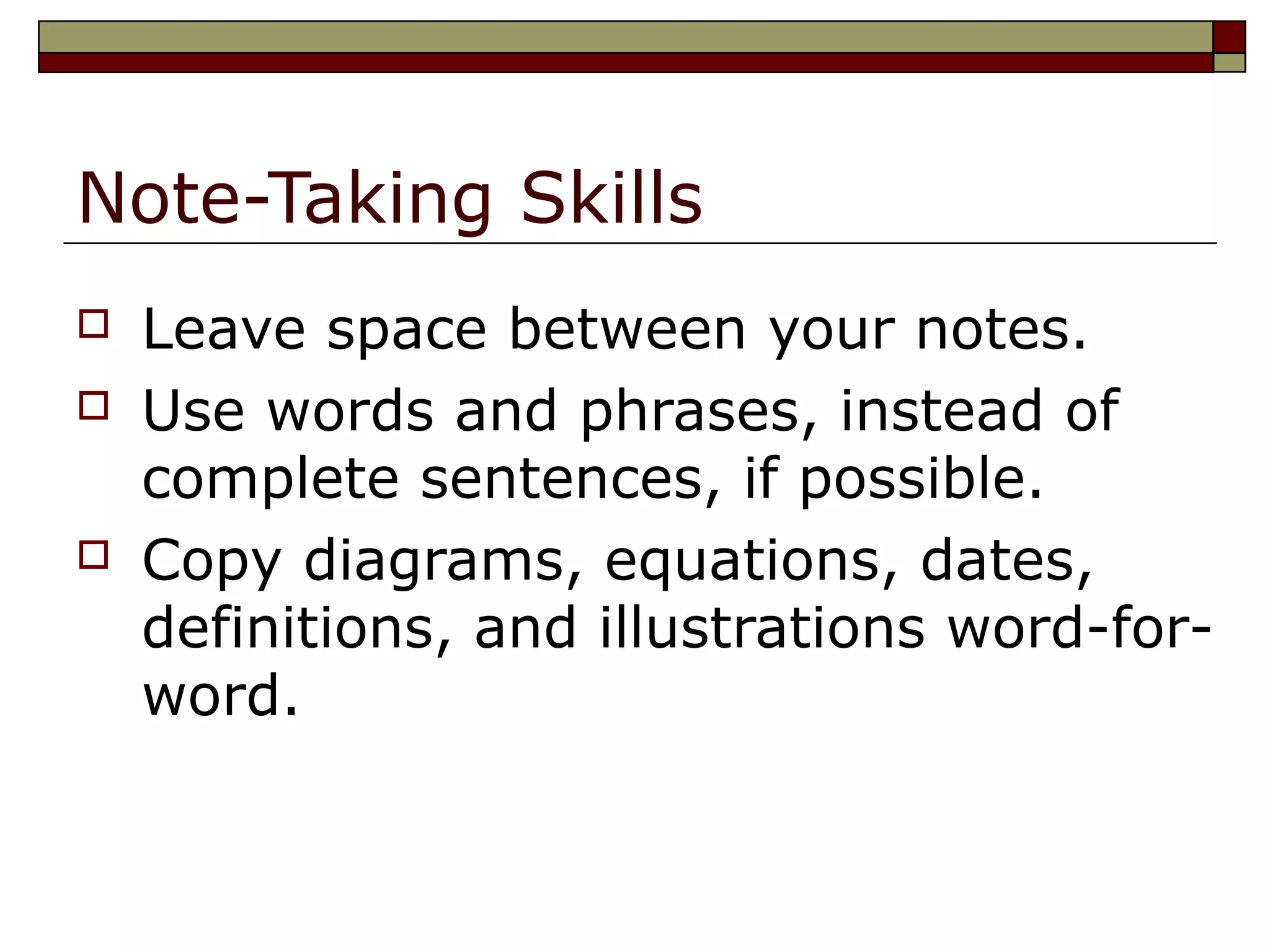Note Taking | PPT