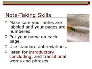 Note Taking | PPT