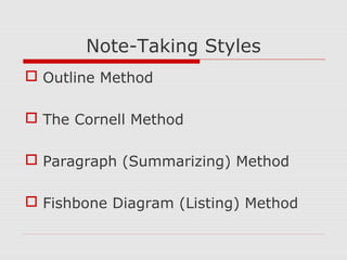 Note taking | PPT