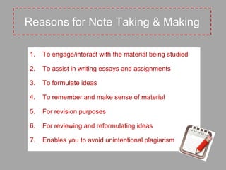 Note Taking for Students | PPT