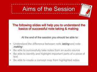Note Taking for Students | PPTX