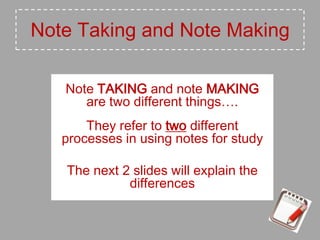 Note Taking for Students | PPTX