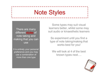 Note Taking for Students | PPTX
