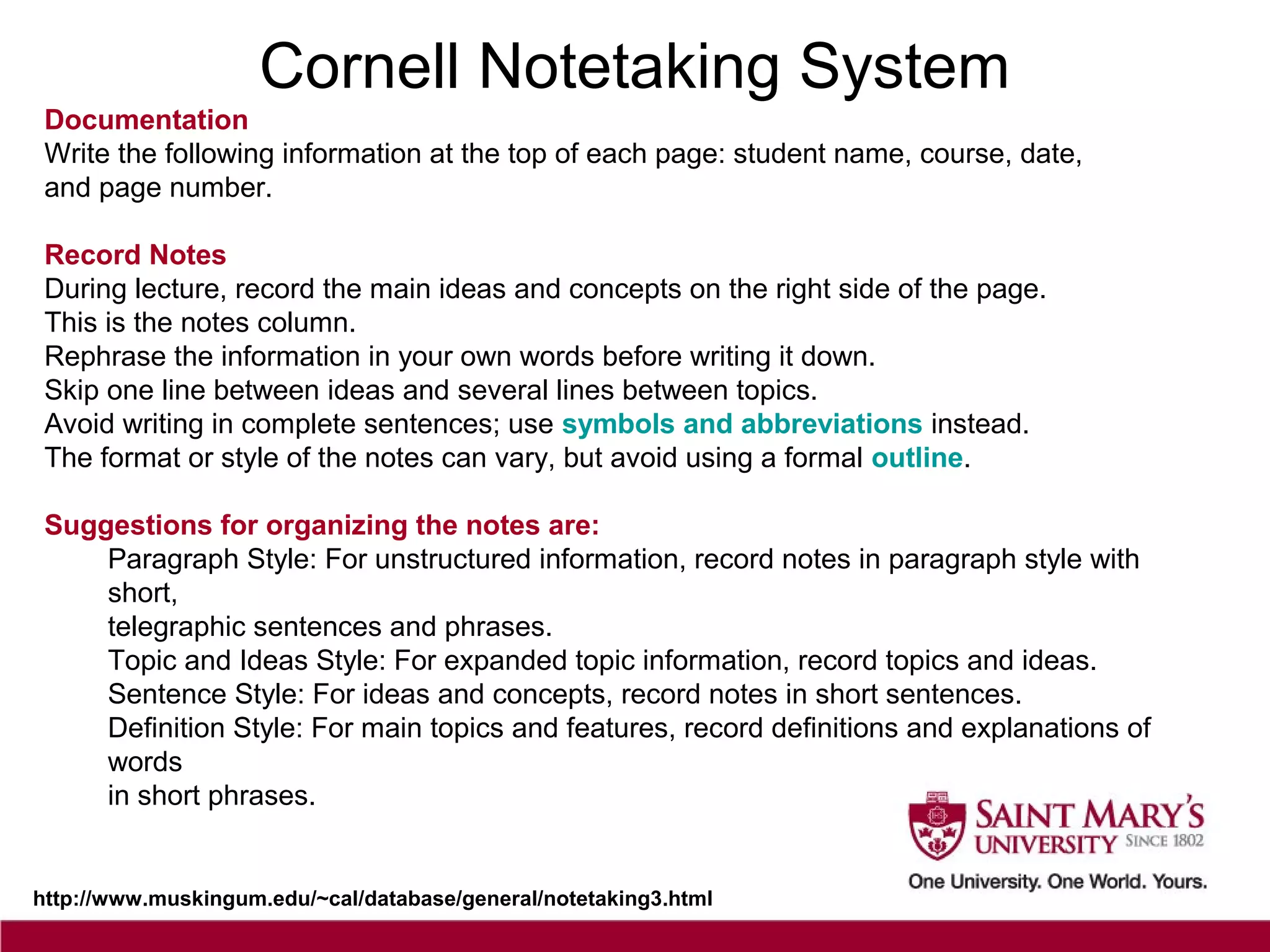 Note taking | PPT