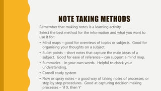 Note taking | PPTX
