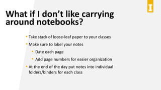 Notetaking - INTR 101 Spring 1 2021 | PPTX | Homework and Study | Education