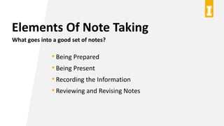 Notetaking - INTR 101 Spring 1 2021 | PPTX | Homework and Study | Education