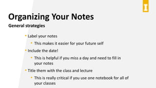 Notetaking - INTR 101 Spring 1 2021 | PPTX | Homework and Study | Education